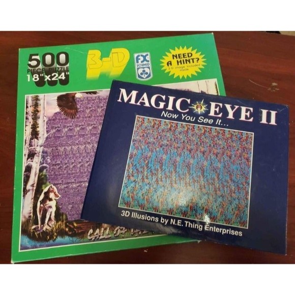Toys | Vintage 9s 3d Magic Eye Puzzle And Book | Poshmark
